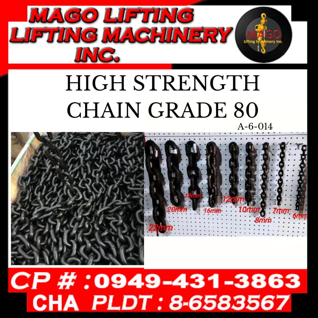 HIGH STRENGTH CHAIN GRADE 80, Commercial & Industrial, Construction ...