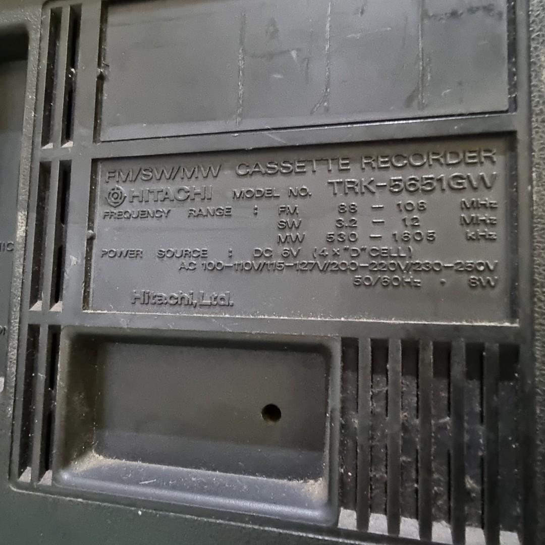 1980's Hitachi Hitachi Radio Cassette Recorder Model TRK 5651, Hobbies & Toys, Memorabilia ...