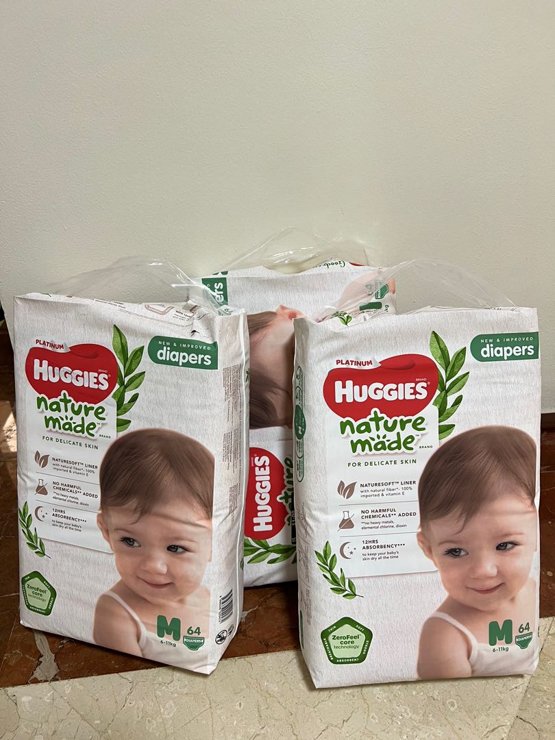 Huggies Nature Made M size, Babies & Kids, Bathing & Changing, Diapers ...