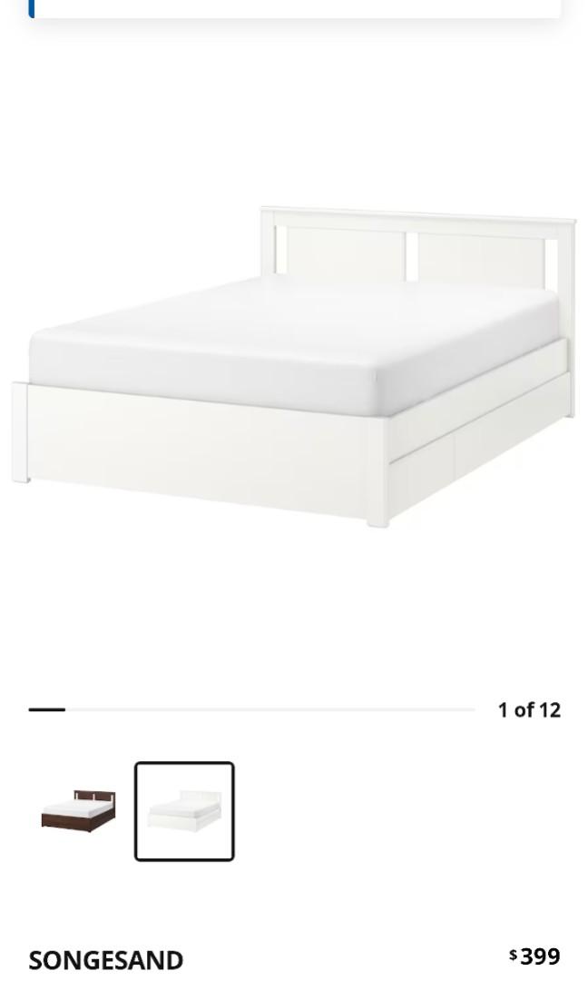 IKEA Queen size bed frame with storage, Furniture & Home Living, Furniture, Bed Frames ...