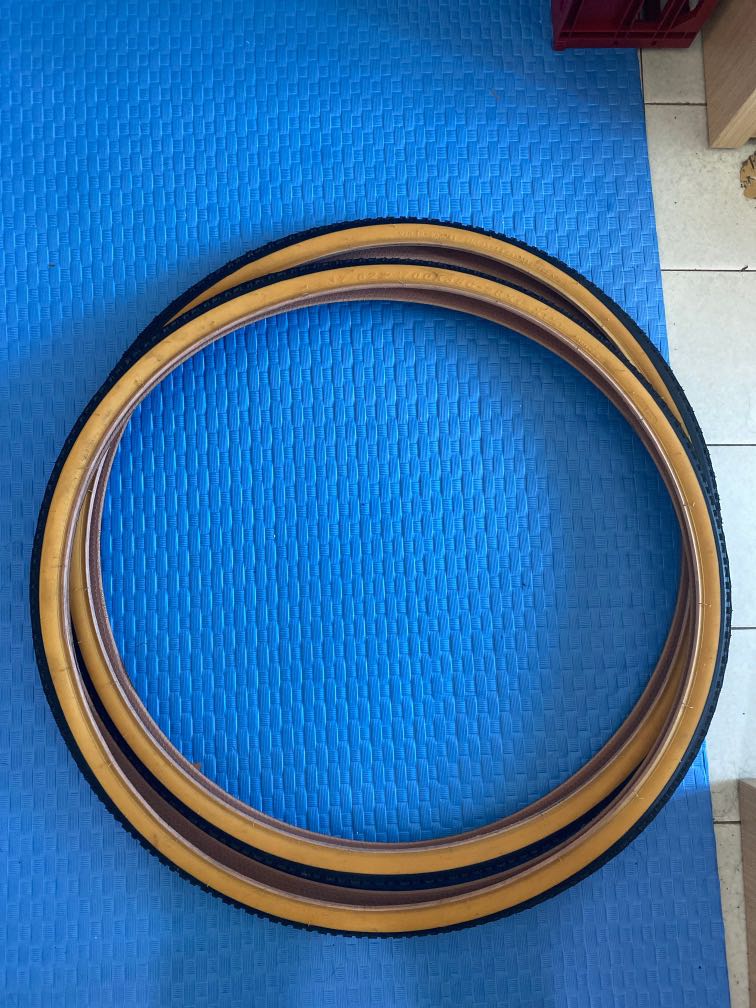 Kenda 700*35c yellow rim tyre (gravel / all road), Sports Equipment ...