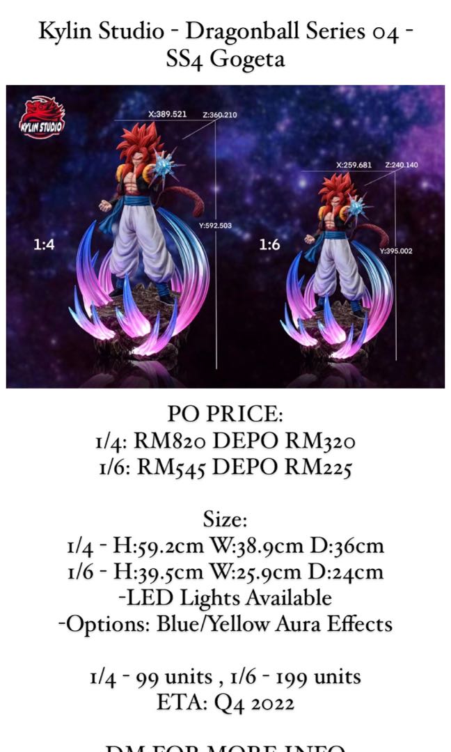 Kylin Studio - Dragonball Series 04 - SS4 Gogeta, Hobbies & Toys, Toys & Games on Carousell