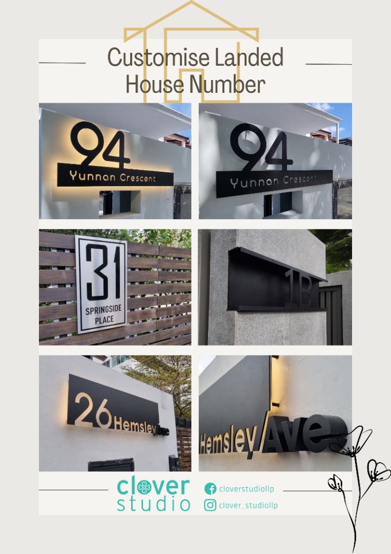 Landed House Number sign, Furniture & Home Living, Home Decor, Other ...