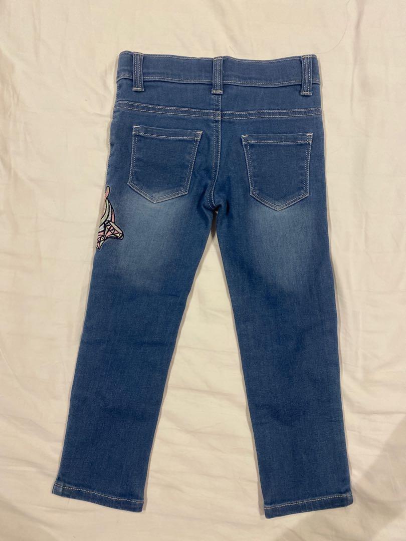Maong Denim Pants for Kids Girl Unicorn Design 2-3 yo, Babies & Kids ...