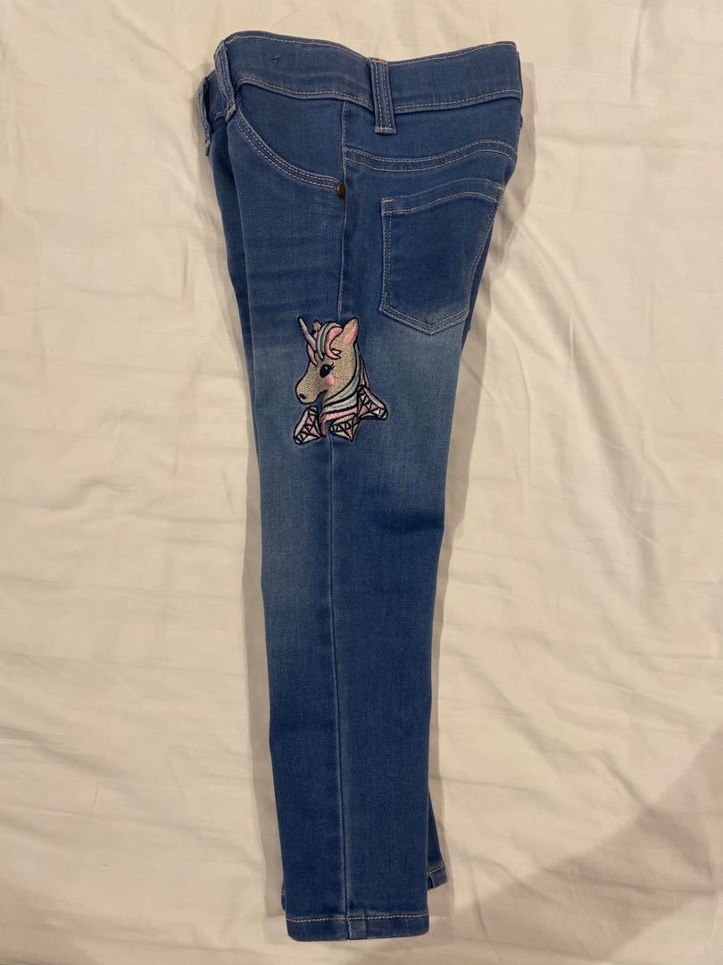 Maong Denim Pants for Kids Girl Unicorn Design 2-3 yo, Babies & Kids ...