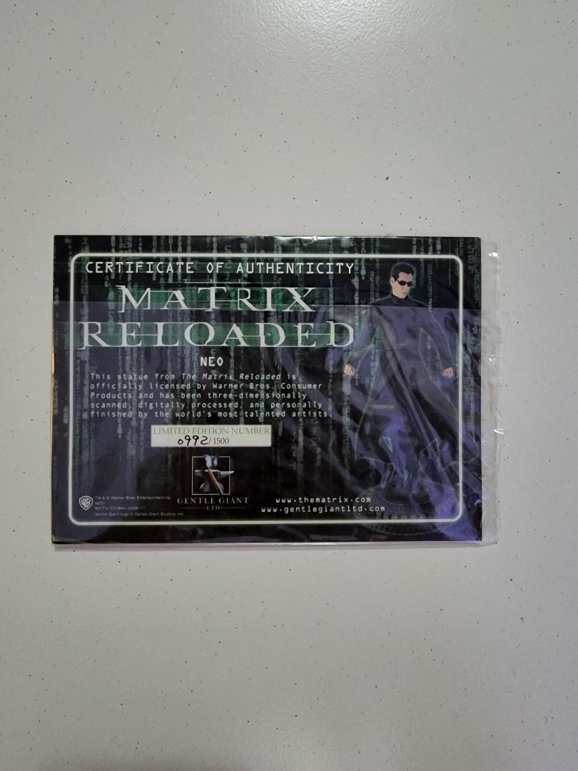 Matrix Reloaded Neo Statue (Gentle Giant Limited Edition), Hobbies ...