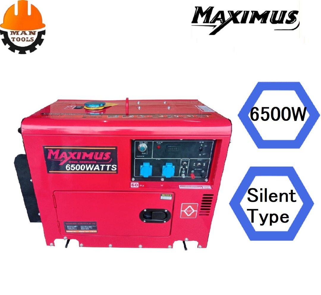 Maximus Diesel Generator 6500w Silent Type Battery Start, Commercial ...