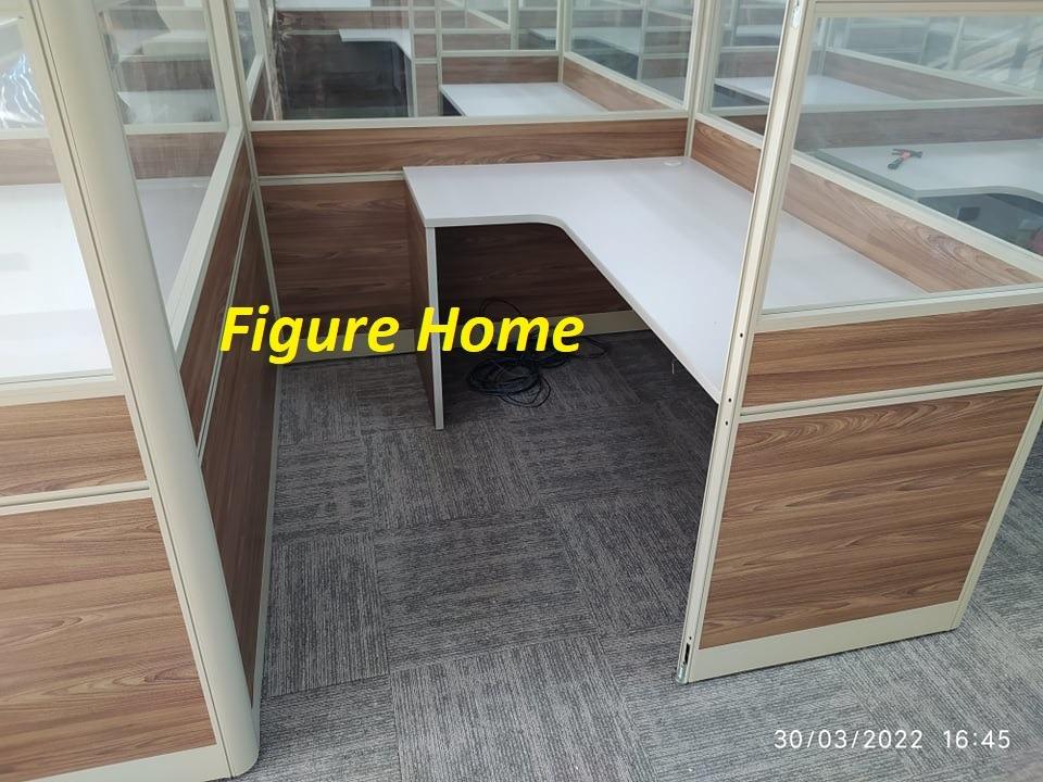 Modular Office Partition Laminated w/ Glass, Furniture & Home Living ...