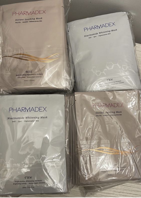 PHARMADEX 面膜 （退紅補濕）（退黑美白）, 美容＆個人護理, 健康及美容 - 皮膚護理, 面部 - 面部護理 - Carousell