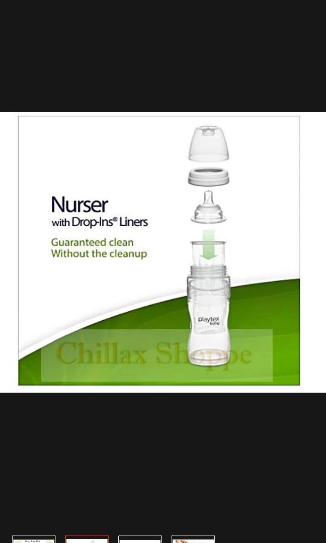 Playtex Baby Nurser Bottle Gift set with pre-sterilized disposable Drop ...