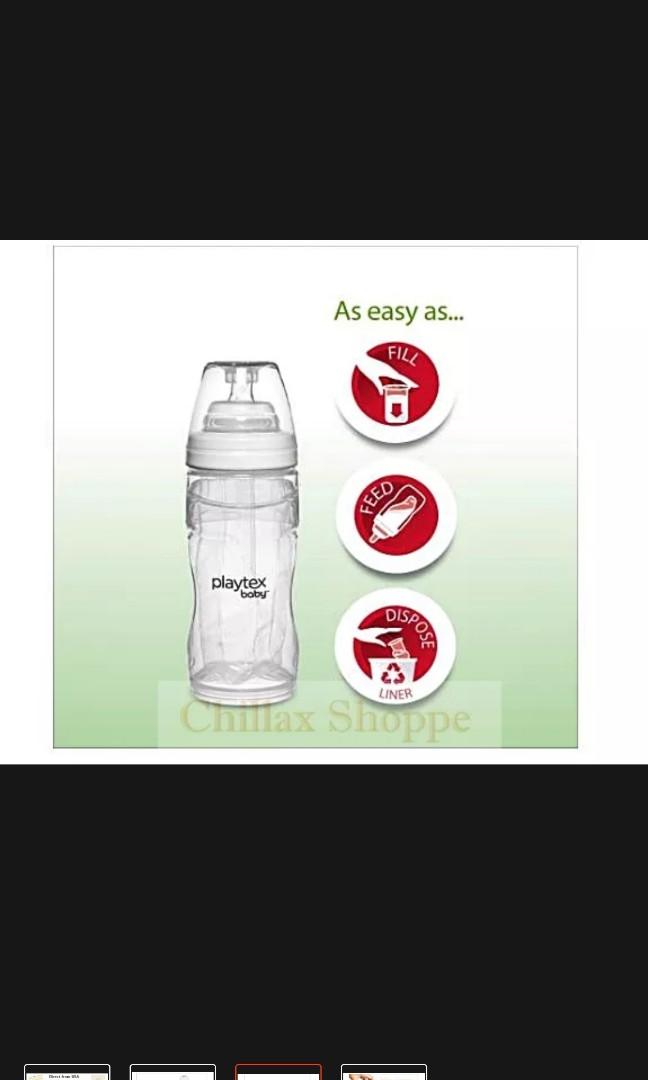 Playtex Baby Nurser Bottle Gift set with pre-sterilized disposable Drop ...