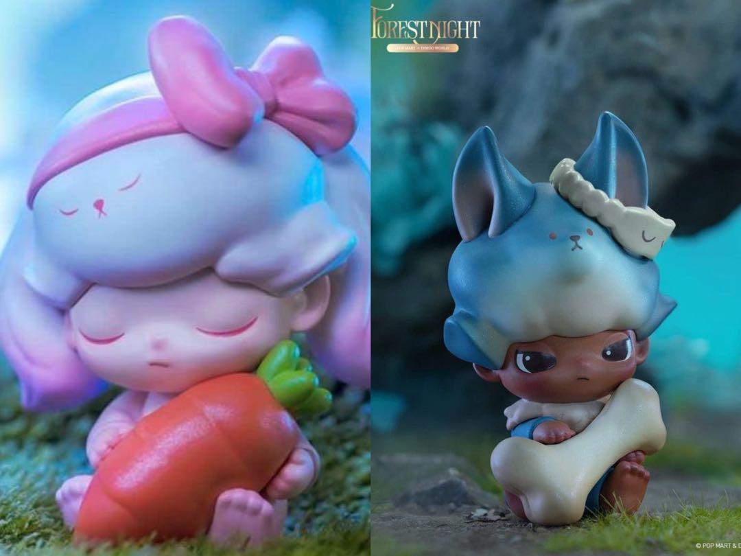 Popmart Dimoo forest night - Night Wolf/Sleepy Bunny, Hobbies & Toys ...