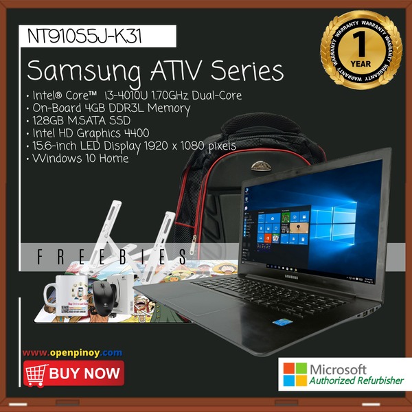 Preowned Samsung ATIV Series NT910S5J-K31 Laptop with I3-4010U 4th Gen ...