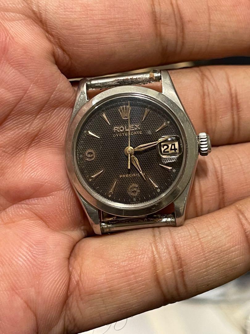Rare Rolex oysterdate 6466 Manual winding Mid size Watch honeycomb ...