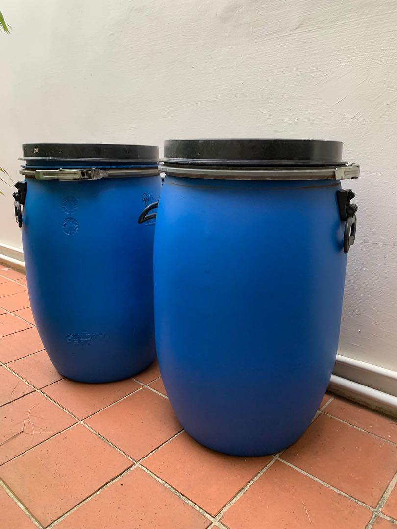 Round plastic drum (set of 2), Furniture & Home Living, Gardening, Hose ...