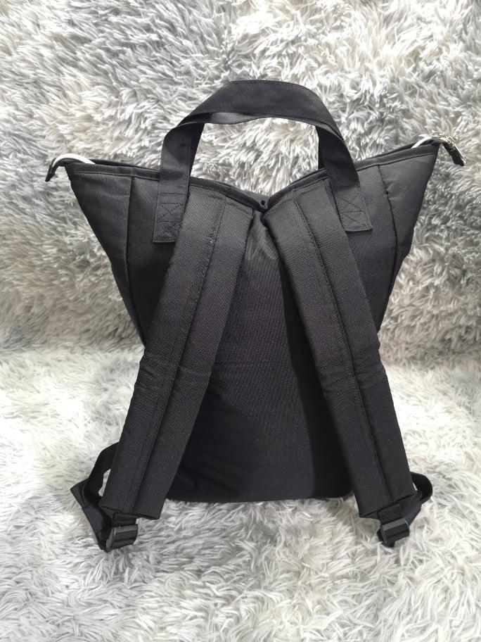 Ruck Sack Black Canvas Thermal Two Way Backpack Bag, Women's Fashion ...