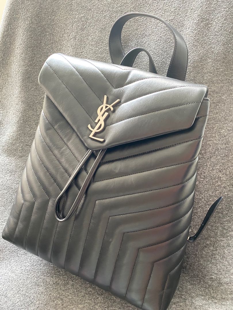 Saint Laurent (YSL) Lou Lou Backpack (black leather), Women's Fashion ...