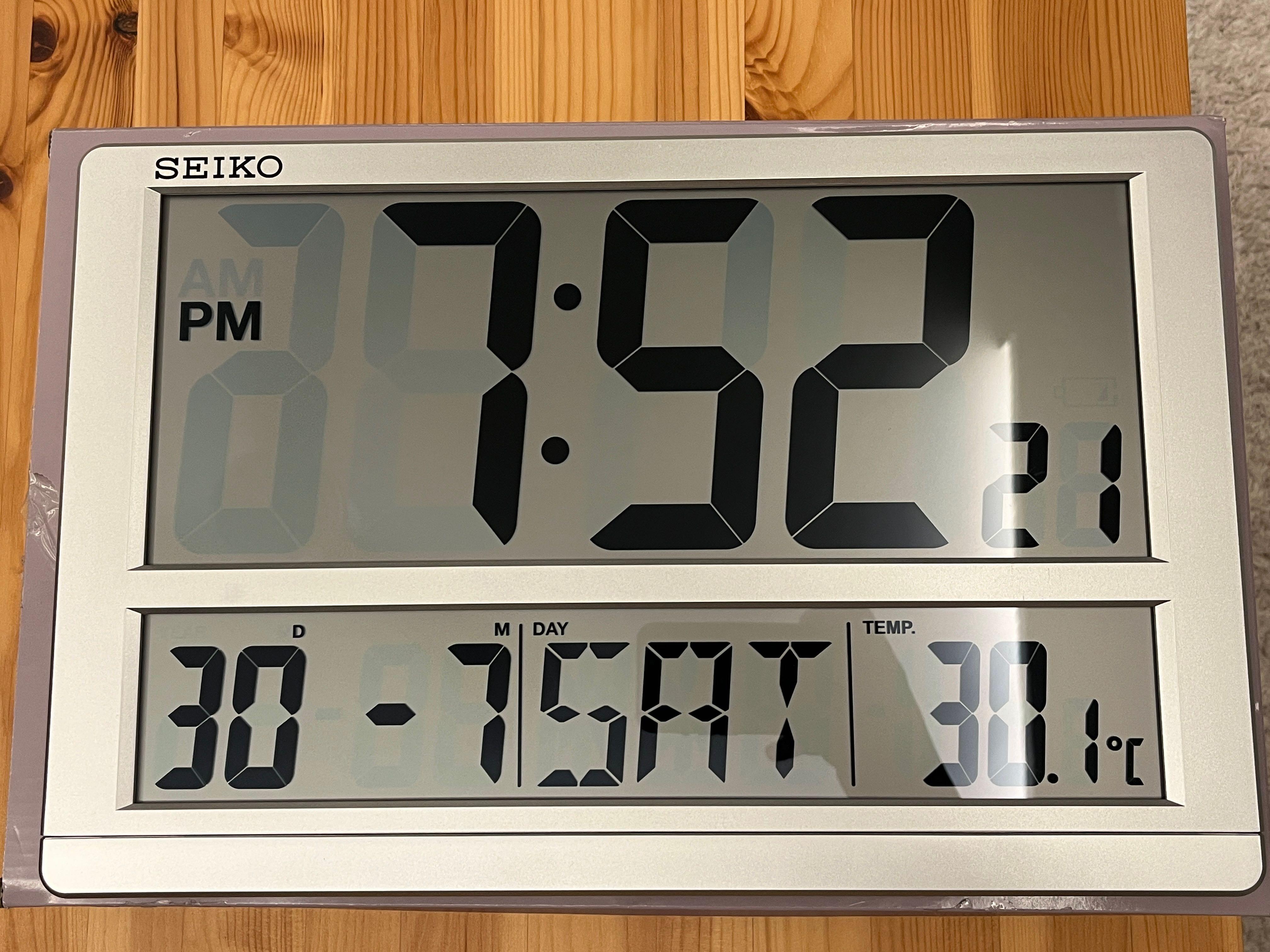 Seiko QHL080/S Digital Wall Clock Thermometer, Furniture & Home Living ...