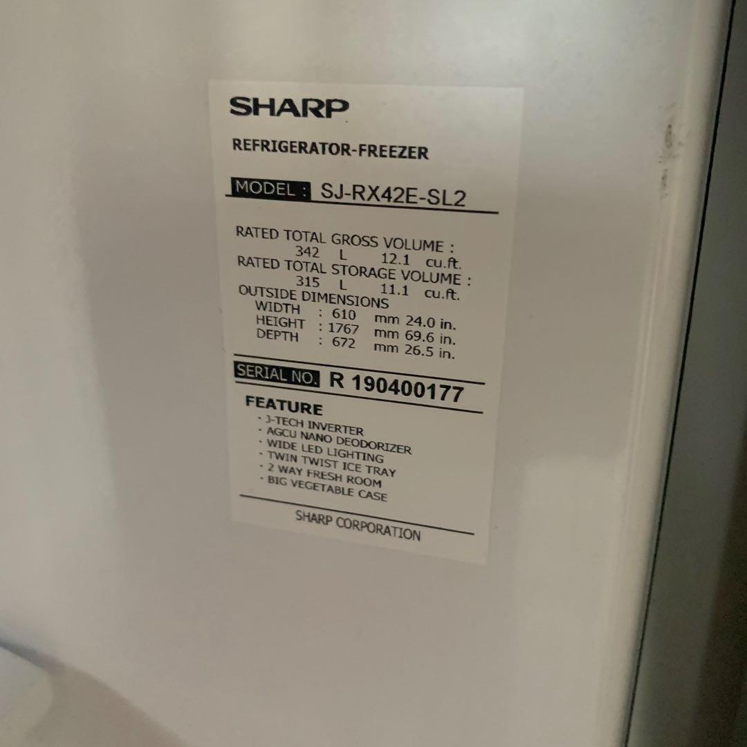 Sharp 317L fridge - SJ-RX42E-SL2 2-DR, TV & Home Appliances, Kitchen ...