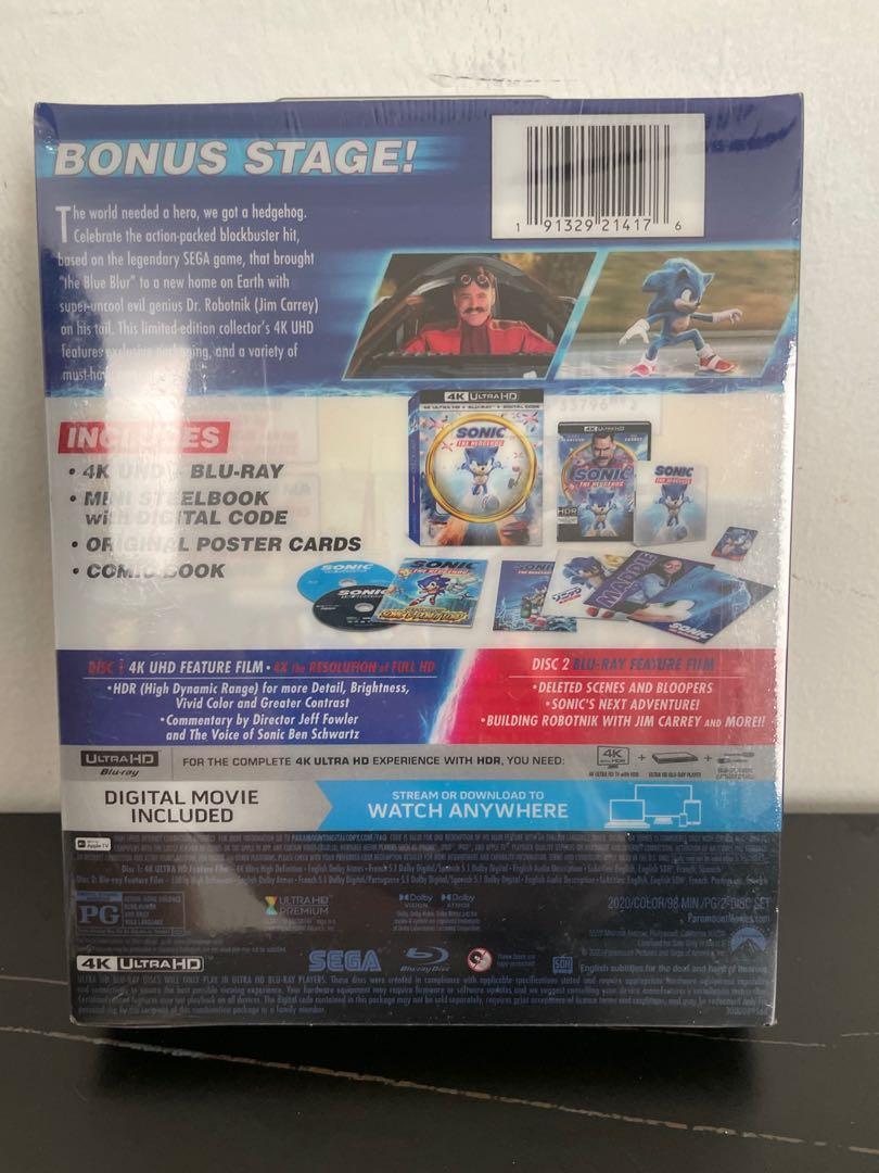 Sonic the Hedgehog 4K blu ray Bonus Stage Edition, Hobbies & Toys ...