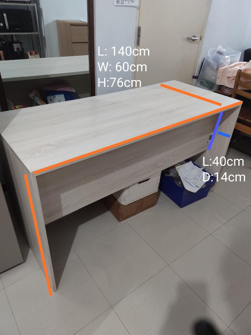 Study table 140 cm X 60 cm, Furniture & Home Living, Furniture, Tables ...