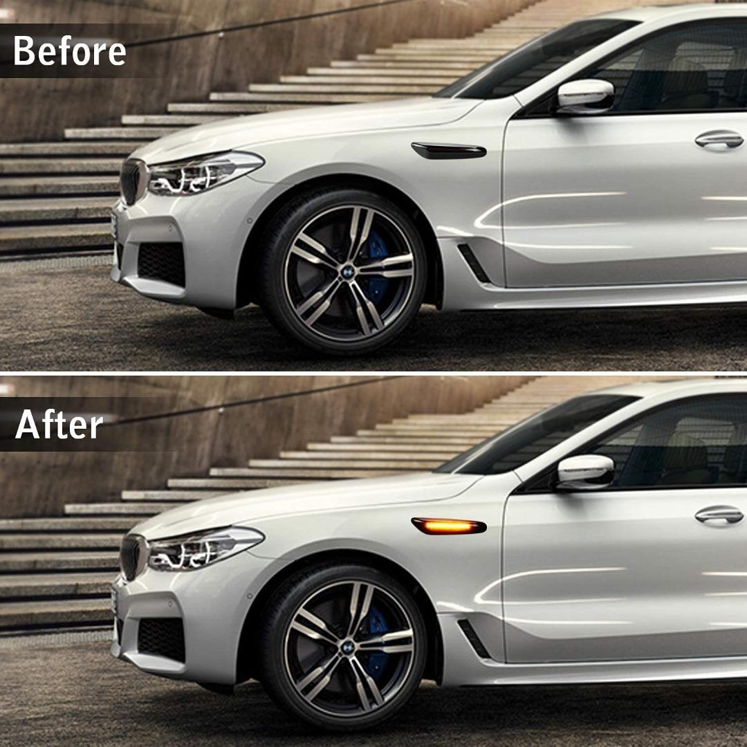 TECTICO LED Dynamic Side Indicator Amber Yellow Super Bright Canbus CE E8 Sequential Repeater ...