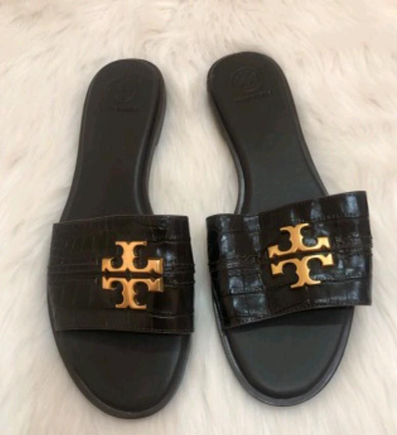 Tory Burch Everly Slide, Women's Fashion, Footwear, Flats & Sandals on ...