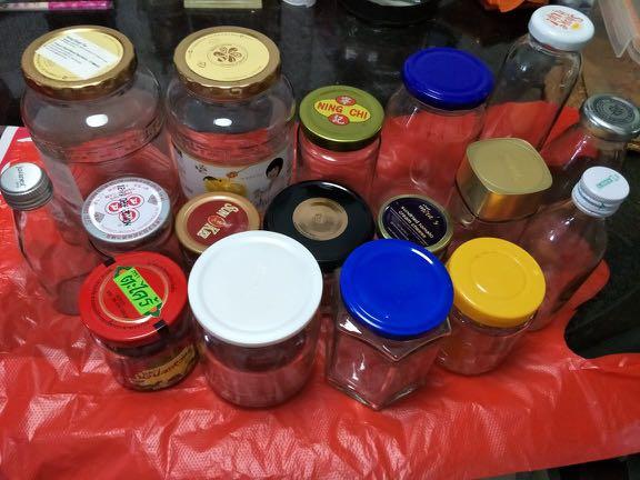 Various glass jars bottles, Furniture & Home Living, Kitchenware ...