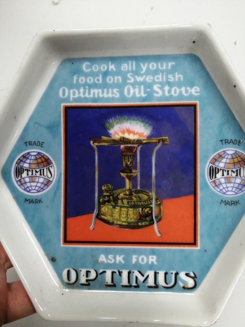 Vintage Optimus Oil Stove Hexagon Porcelain Plate Swedish Oil Stove ...