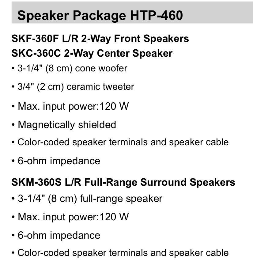 Onkyo SKC-360C SKM-360S SKF-360F Home Theater Surround Sound Standing ...