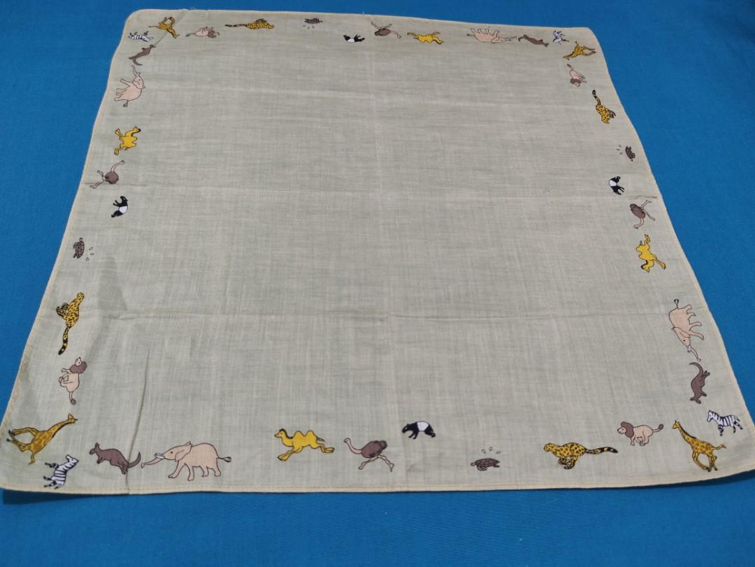 Animals Print Border Design Handkerchief Hanky Panyo, Women's Fashion ...