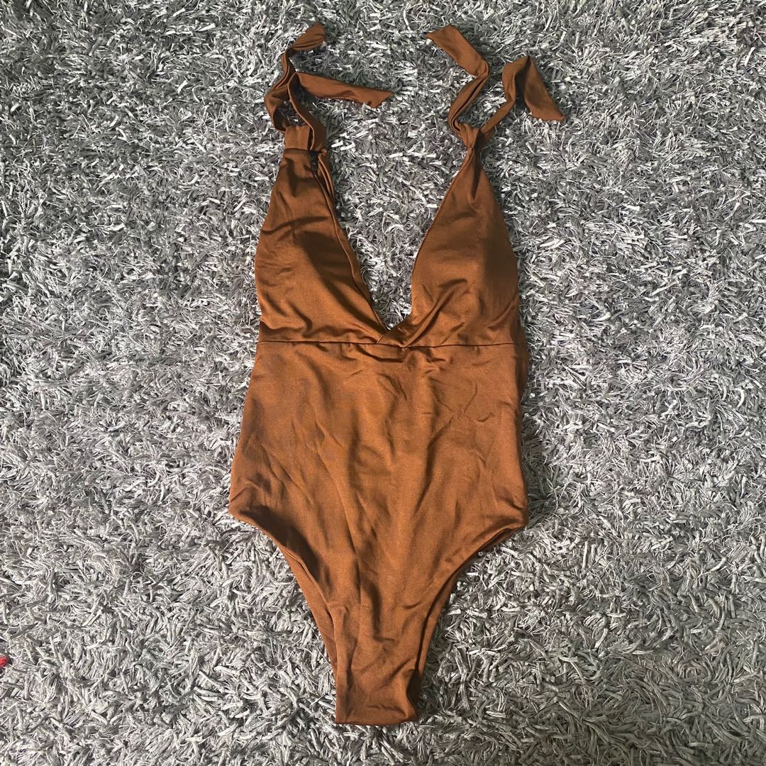Brown one piece swimsuit, Women's Fashion, Swimwear, Bikinis ...