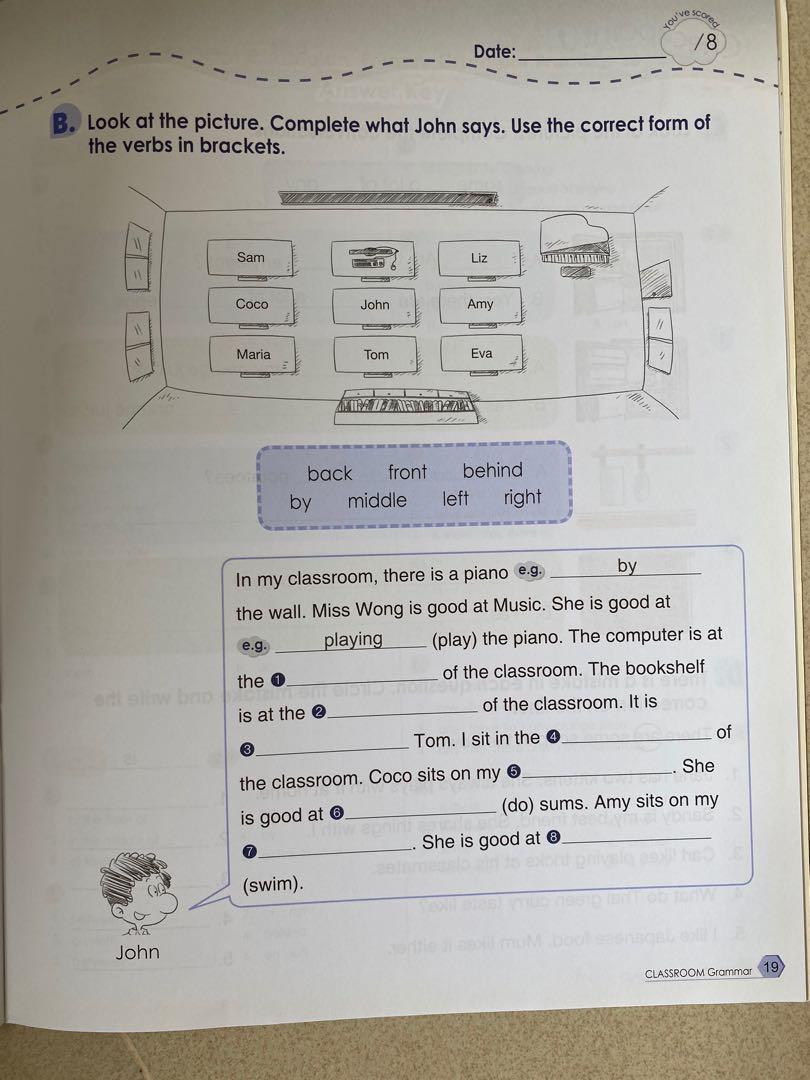 Classroom Primary Grammar Practice 3A 3B, 興趣及遊戲, 書本 & 文具, 書本及雜誌 - 補充練習 ...