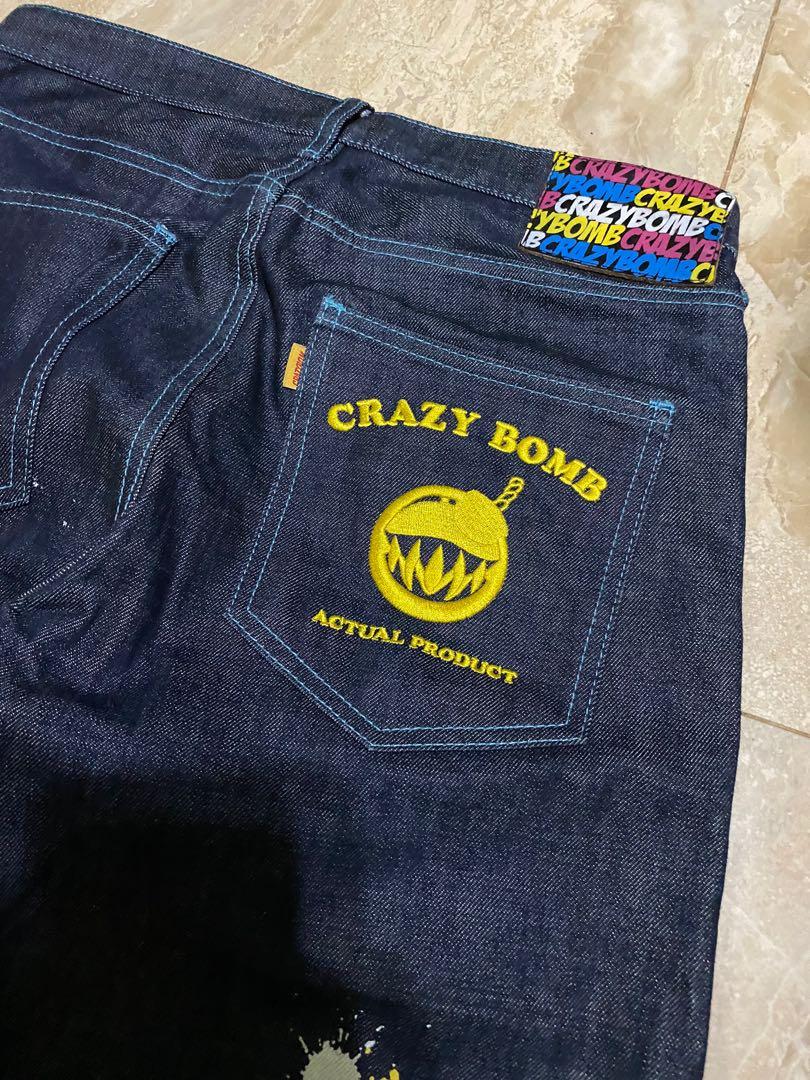 Crazy Bomb Paint Splatter Selvedge Pants, Men's Fashion, Bottoms, Jeans ...