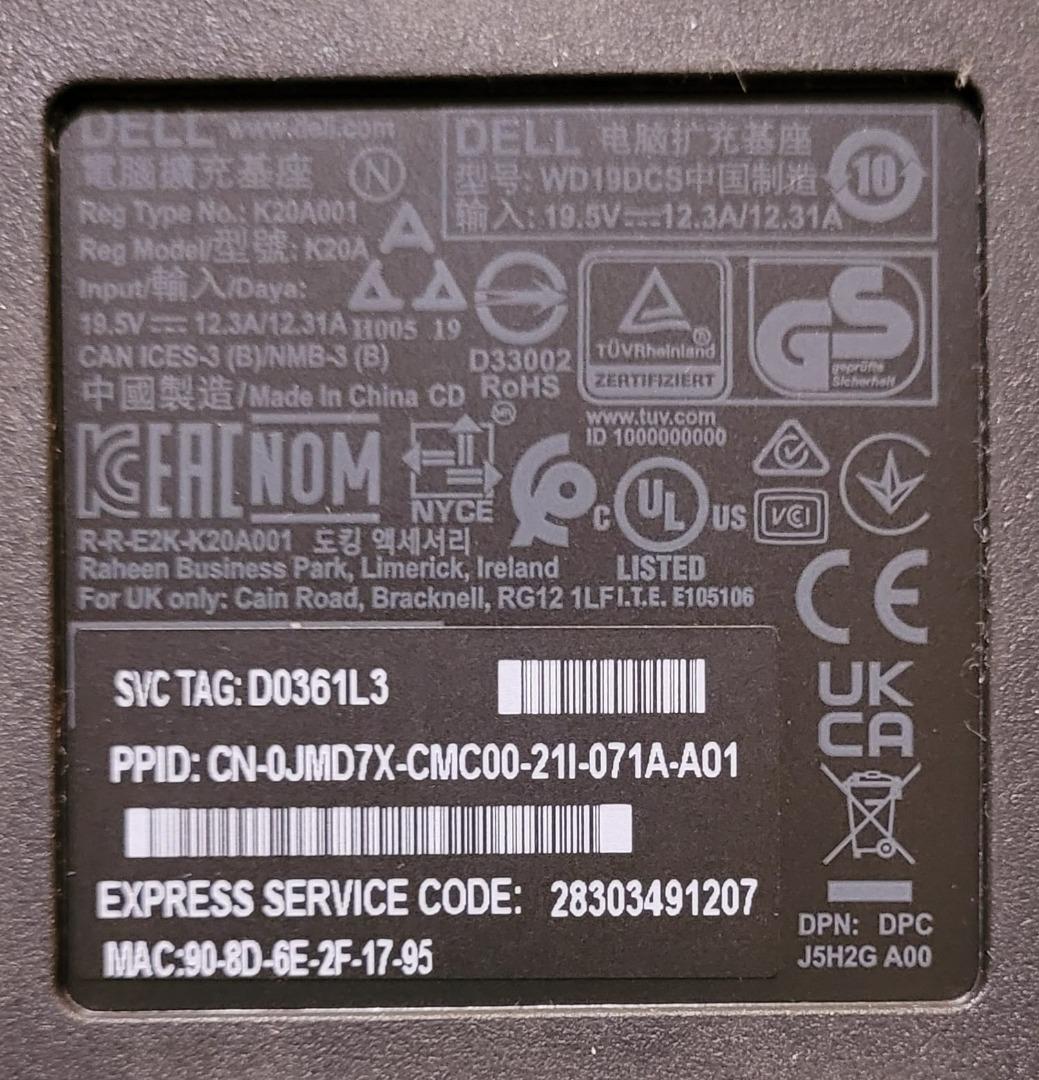 Dell Thunderbolt and USB-C Dock – WD19TBS, Computers & Tech, Parts ...