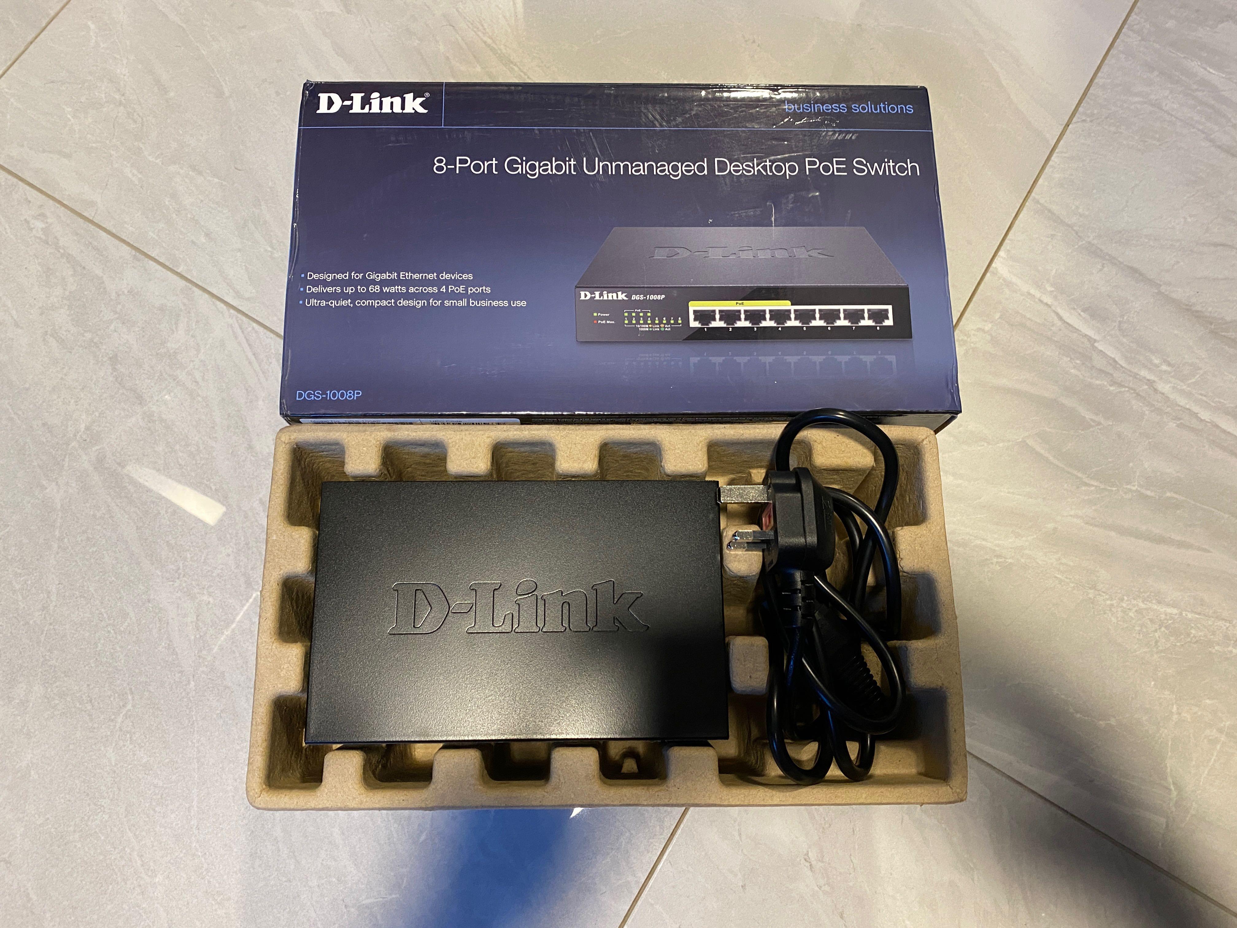 D-Link DGS-1008P 8 Port Gigabit Switch, Computers & Tech, Parts ...