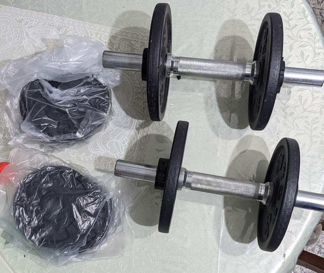 Dumbbell Kit 20kg Domyos - Weight Training Threaded, Sports Equipment ...