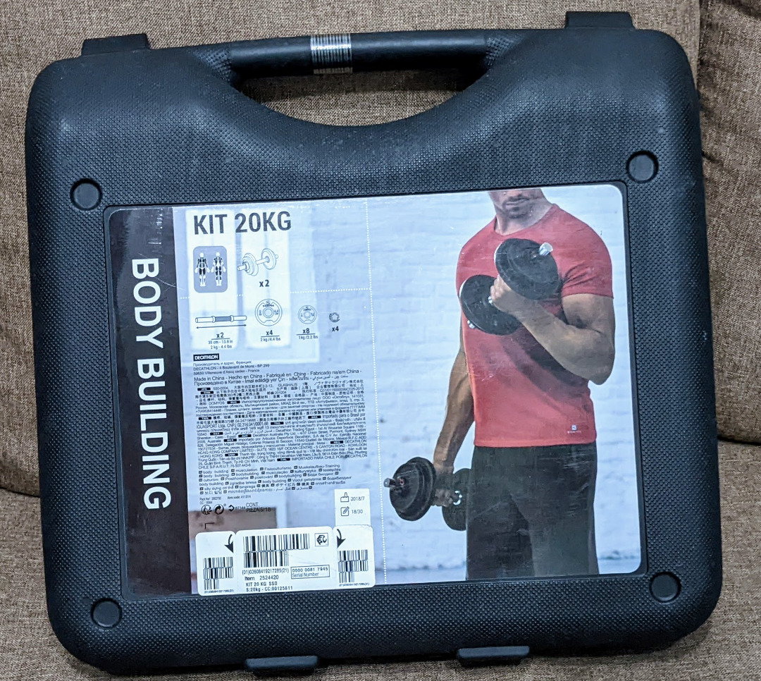 Dumbbell Kit 20kg Domyos - Weight Training Threaded, Sports Equipment ...