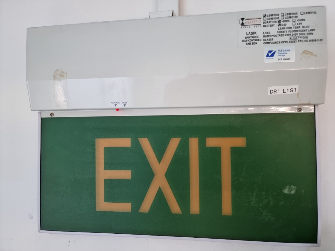 Exit sign with emergency power, TV & Home Appliances, Electrical ...