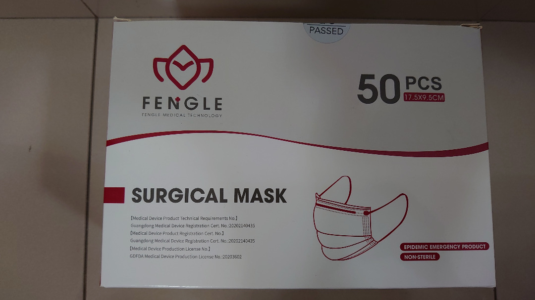 FengLe surgical mask, single-use, 1 box (50 pieces), Health & Nutrition ...