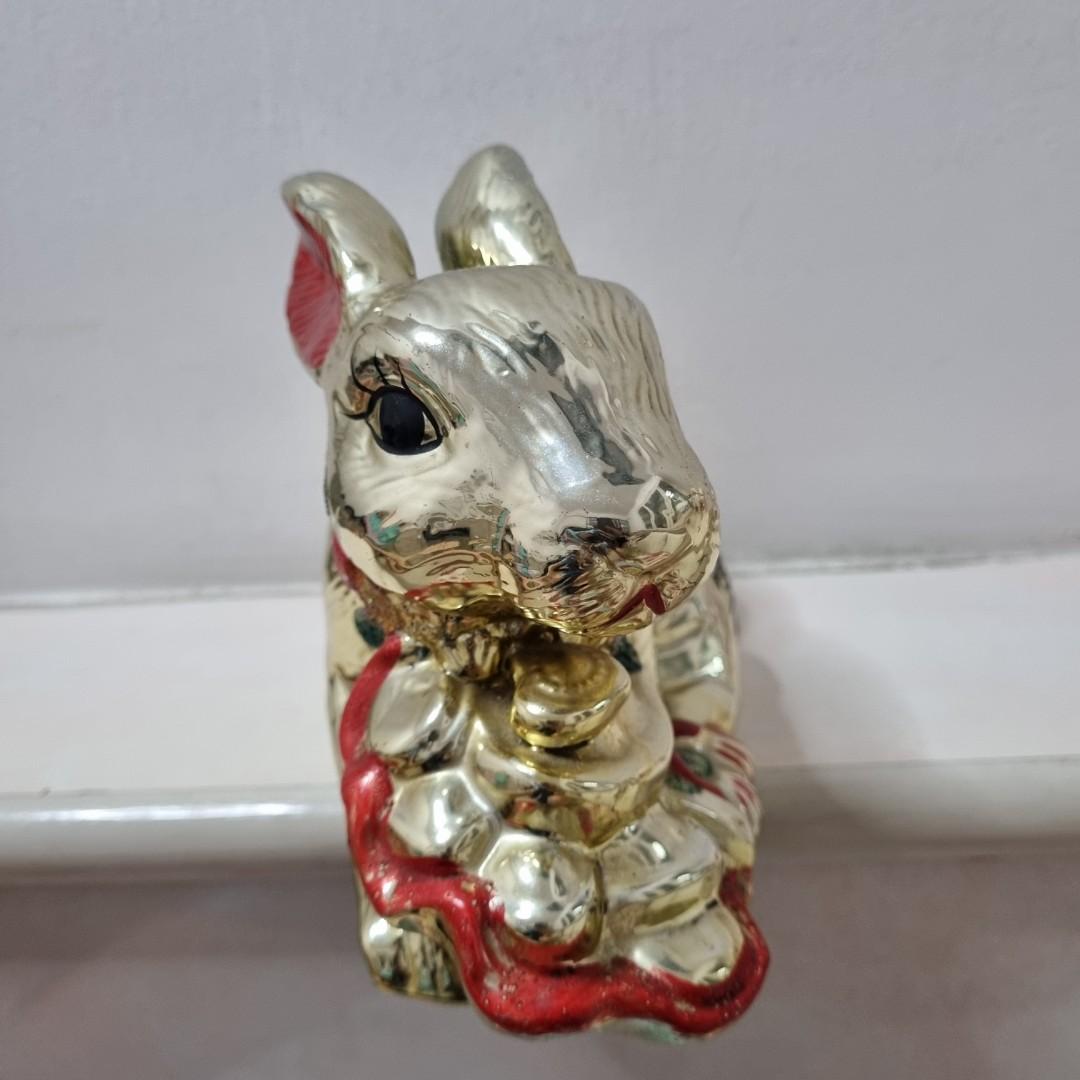 Golden Metal Rabbit Coin Bank, Hobbies & Toys, Memorabilia ...