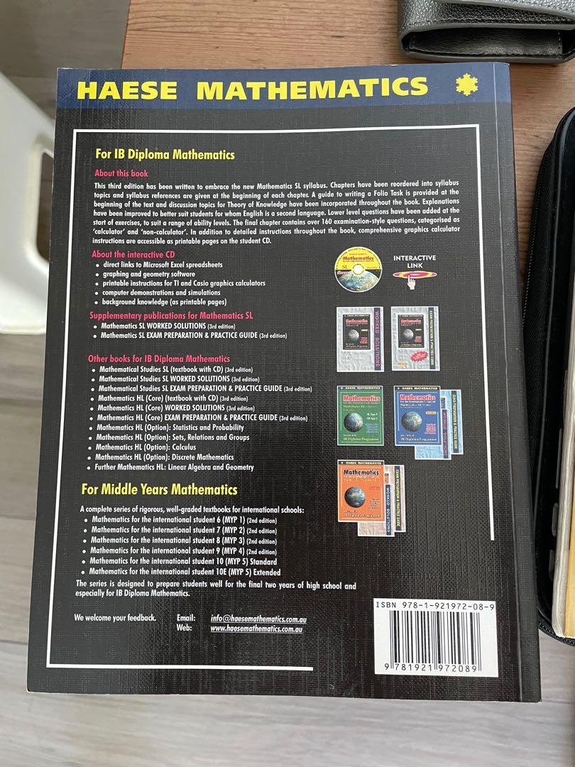 Haese Mathematics SL 3rd Edition Textbook, Hobbies & Toys, Books ...