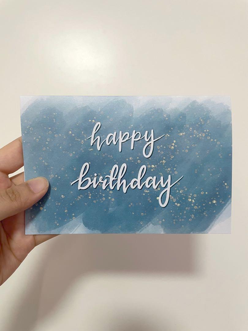 Happy Birthday greeting card - Aquatic Blues, Hobbies & Toys ...