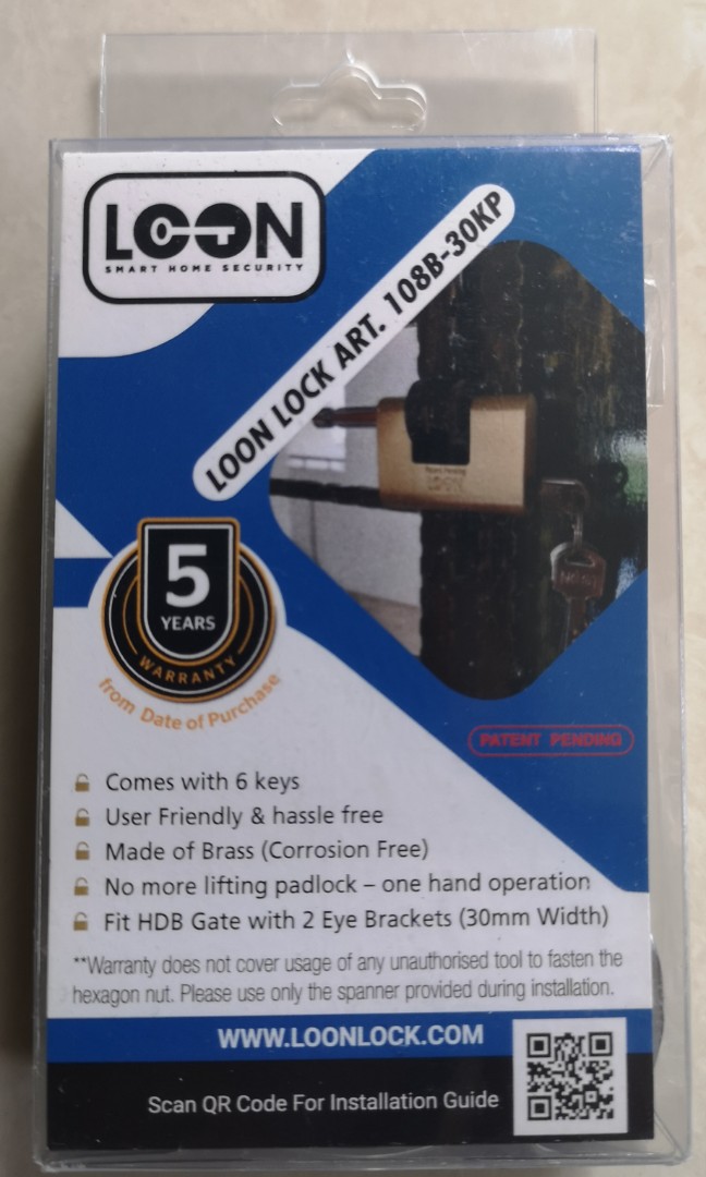 HDB Gate Padlock (Loon Lock), Furniture & Home Living, Security & Locks ...