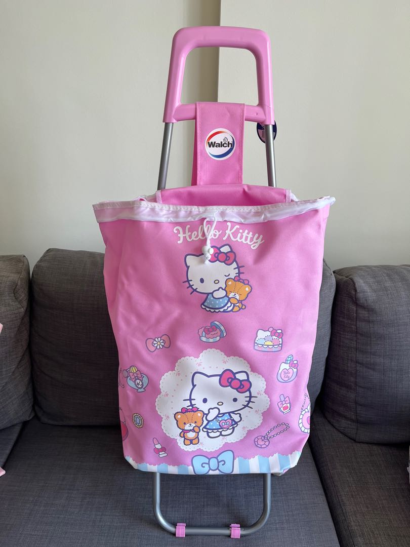Hello Kitty x Walch Trolley Bag Pink, Furniture & Home Living, Home ...