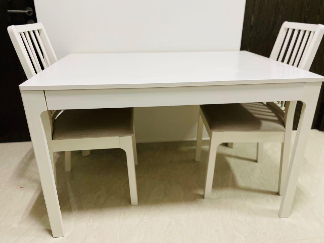 Ikea extendable table and chairs, Furniture & Home Living, Furniture, Tables & Sets on Carousell