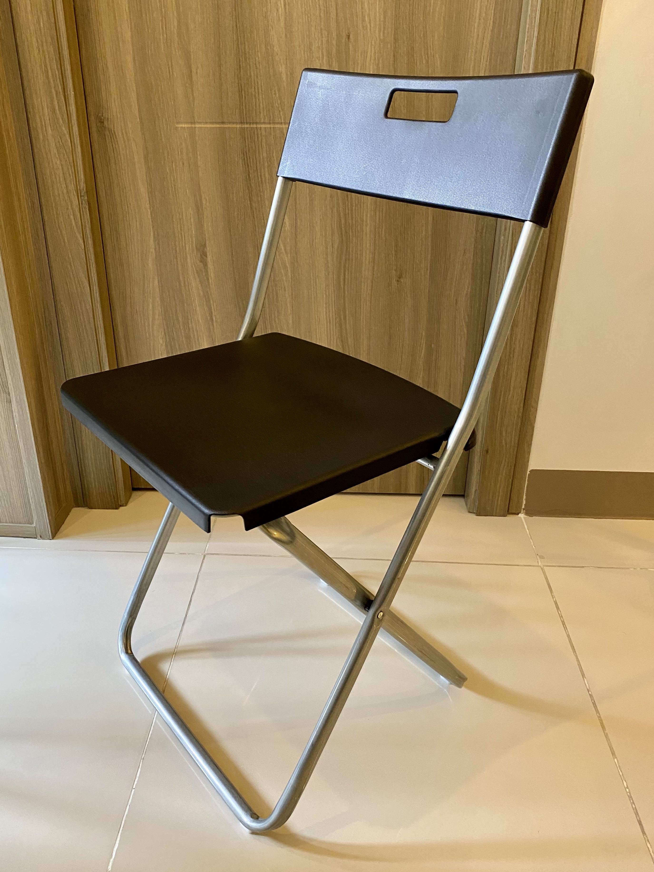 IKEA Folding Chair (Black), Furniture & Home Living, Furniture, Chairs ...