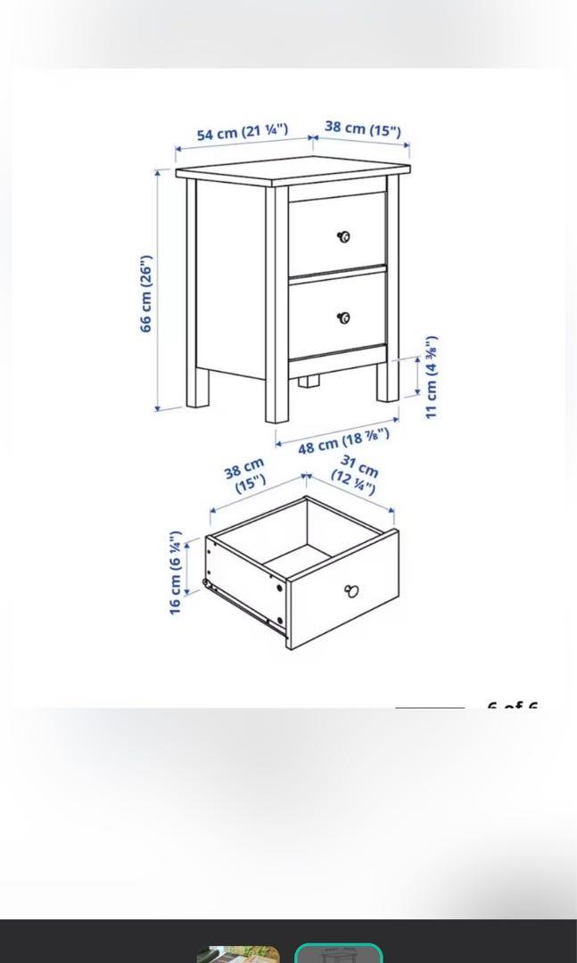 IKEA Hemnes bedside table, Furniture & Home Living, Furniture, Tables ...