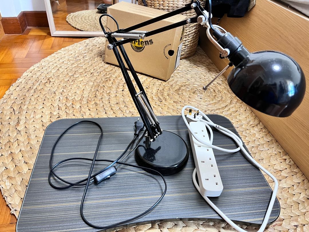 Ikea lamp + study table + socket outlet, Furniture & Home Living ...