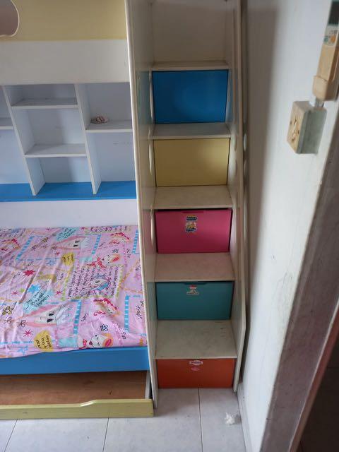 Kids Bunk Bed - Three Layers, Furniture & Home Living, Furniture, Bed ...